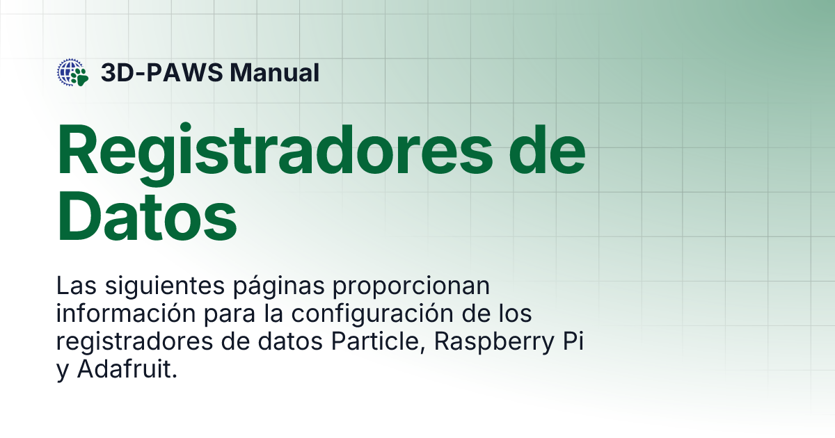 Registradores de Datos | Español | 3D-PAWS Manual