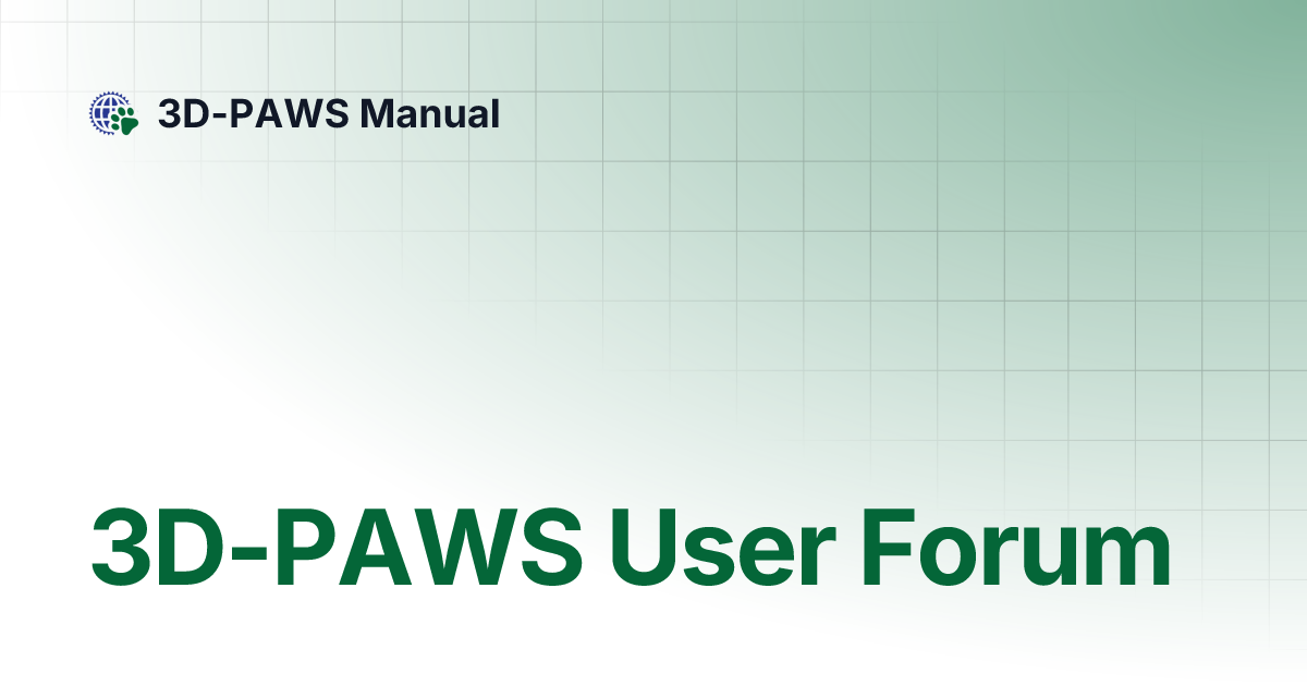3D-PAWS User Forum | 3D-PAWS Manual